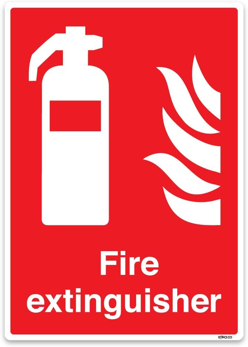 stika.co Fire Extinguisher Safety Sign - Self-adhesive Vinyl Sticker ...