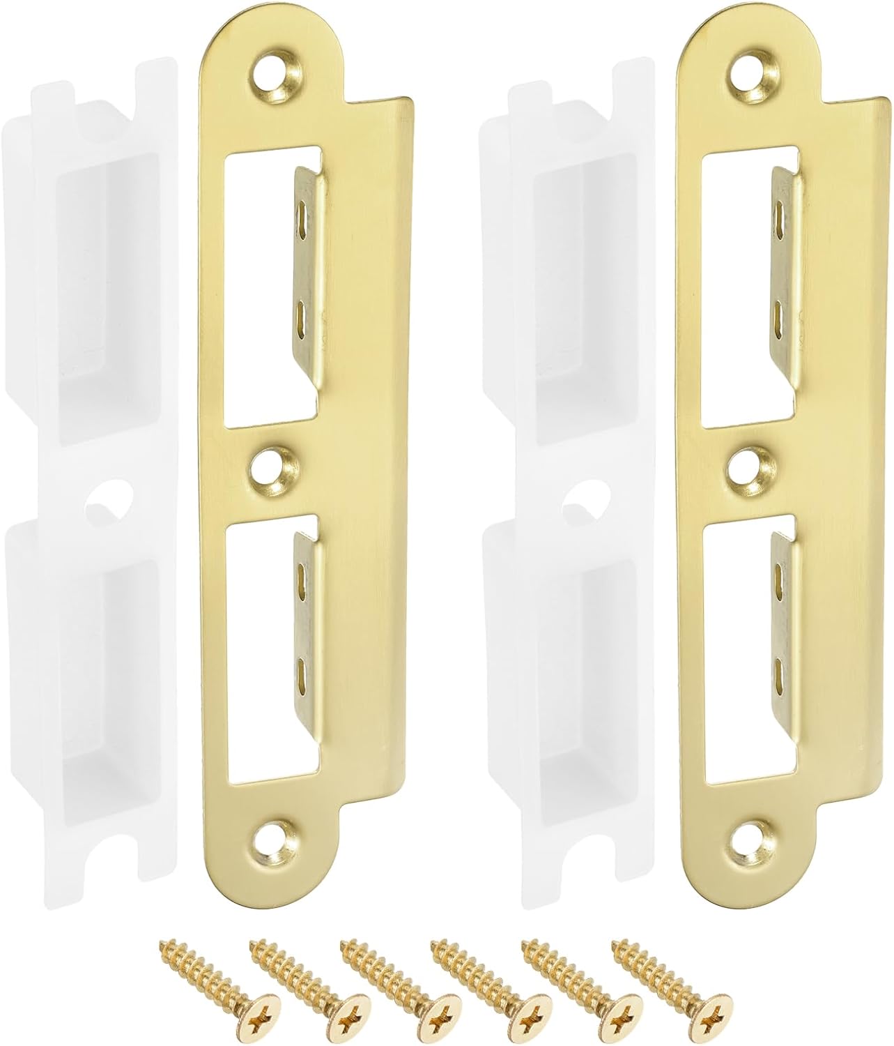 uxcell 2 Sets Door Strike Plate, 33mm x 145mm Stainless Steel Latch ...