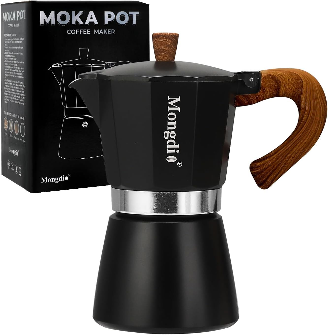 Amazon.com: Mongdio Stovetop Espresso Maker Moka Pot, Cuban Coffee ...