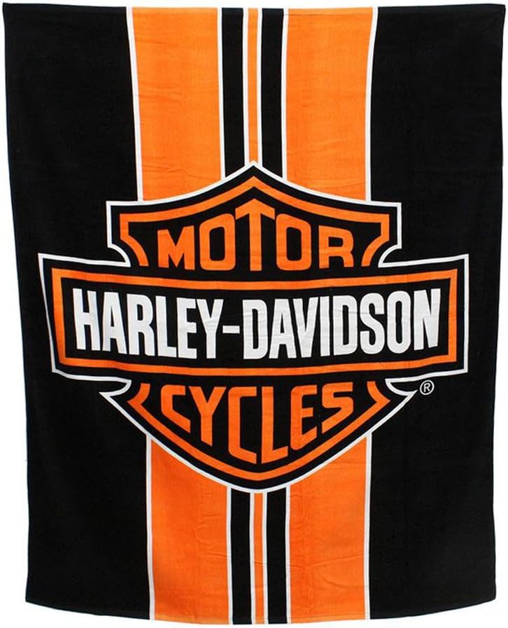 Amazon.com: Harley-Davidson Stripe Bar & Shield Large Beach Towel, 54 x ...
