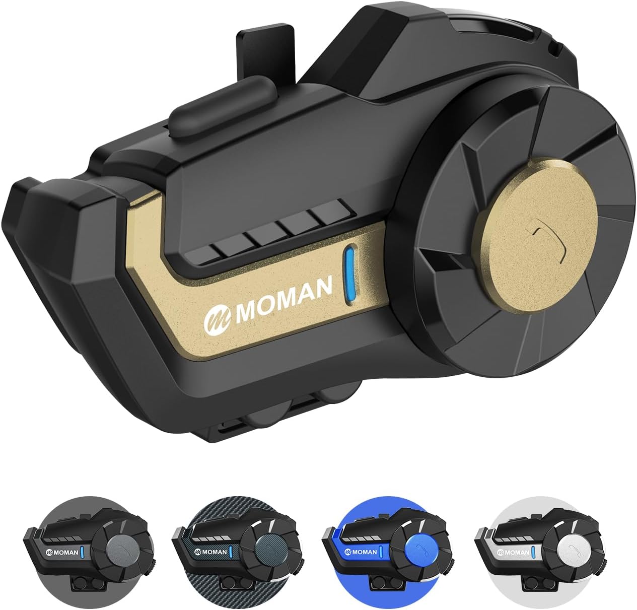 Moman Motorcycle Intercom, H2 Pro【1Pack Champagne】 Wireless Dirt Bike ...
