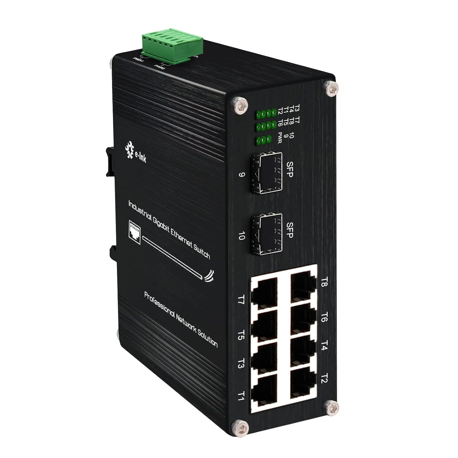 Industrial 8-Port Gigabit Ethernet Switch DIN Rail Mount - 10/100 ...