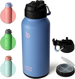 BOTTLE BOTTLE Insulated Water Bottle 950ml(32oz) Stainless Steel Sports Water Bottles with Straw ...