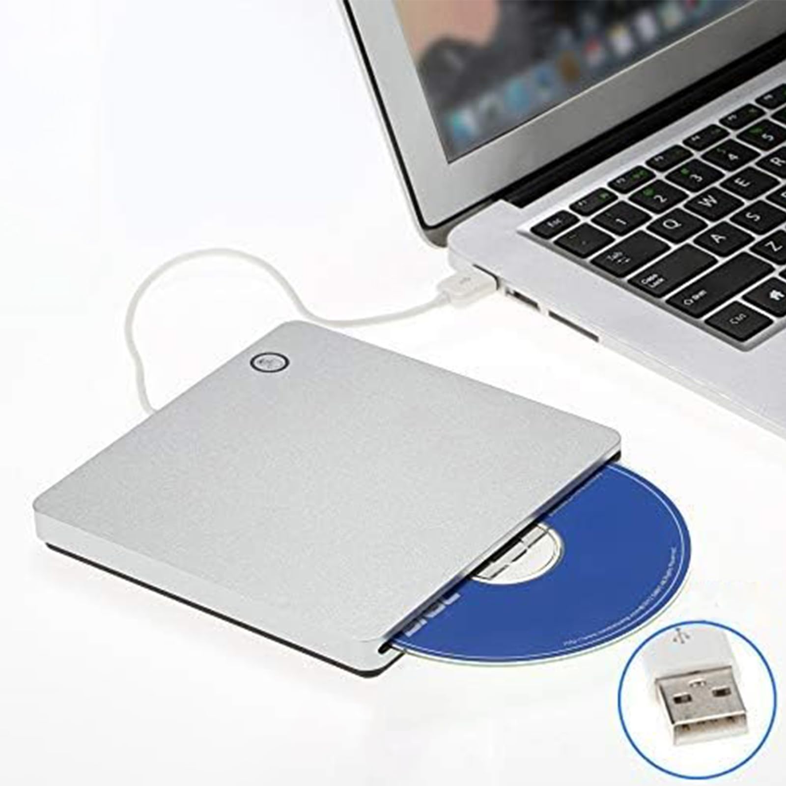 KuWFi External CD DVD Drive Player for Laptop USB 2.0 Portable Ultra ...