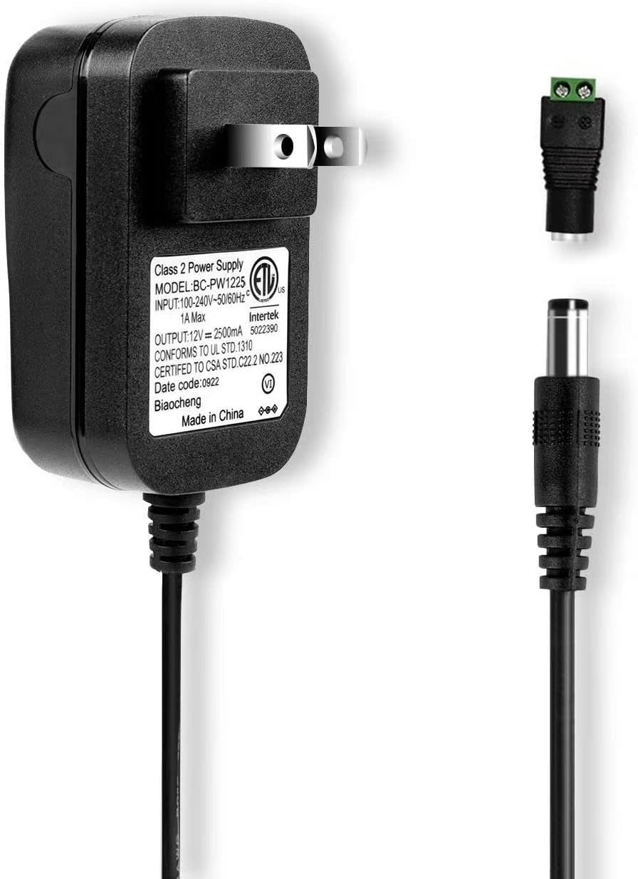 12V 2.5A 30W Power Supply Adapter ETL AC to DC (Input 100-240V, Output ...
