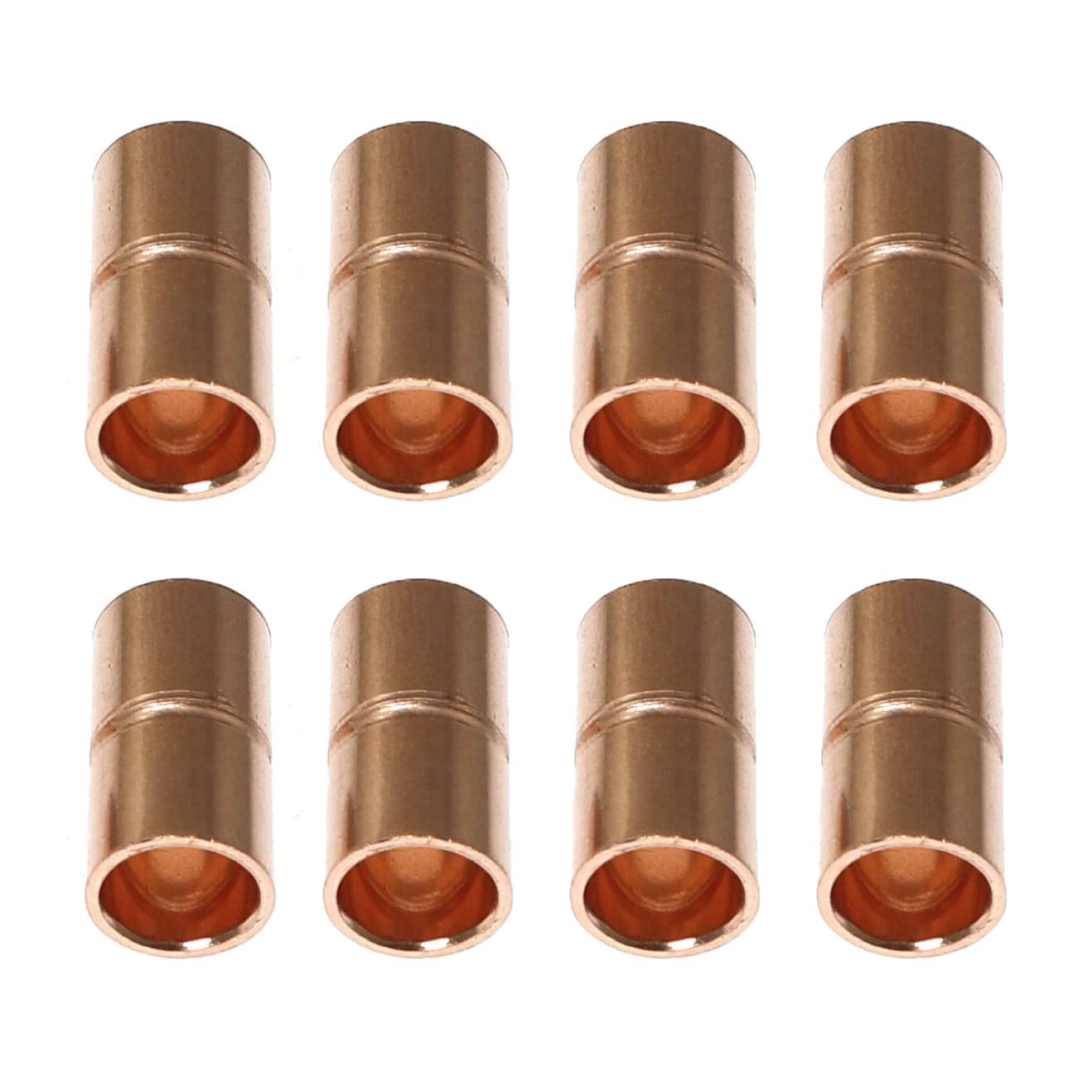 Amazon.com: RLECS 8pcs Straight Copper Coupling Rolled Tube Stop Pipe ...