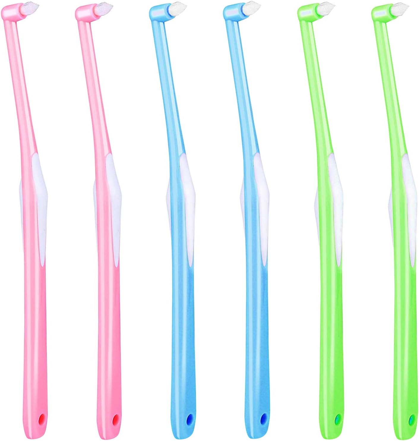 6 Pcs Single Tufted Toothbrushes Soft Interspace Brushes Interdental ...