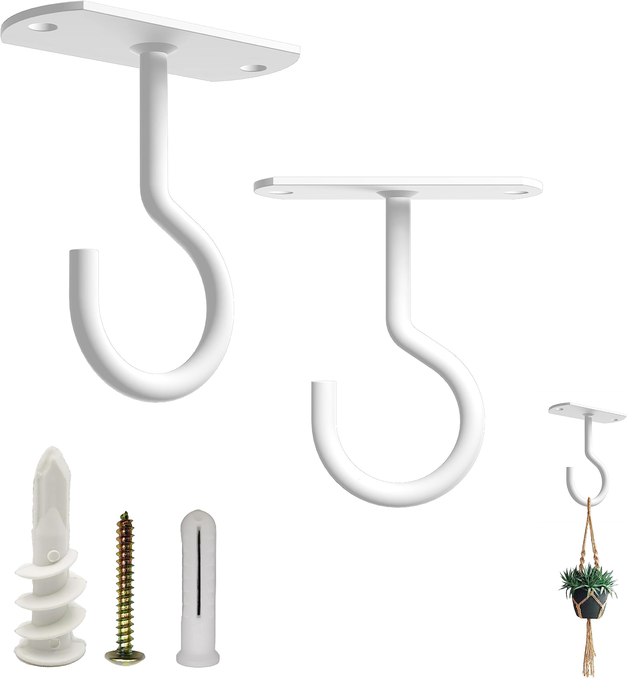 Amazon.com: NACETURE Ceiling Hooks Heavy Duty 2 Pack - Plant Hooks for ...