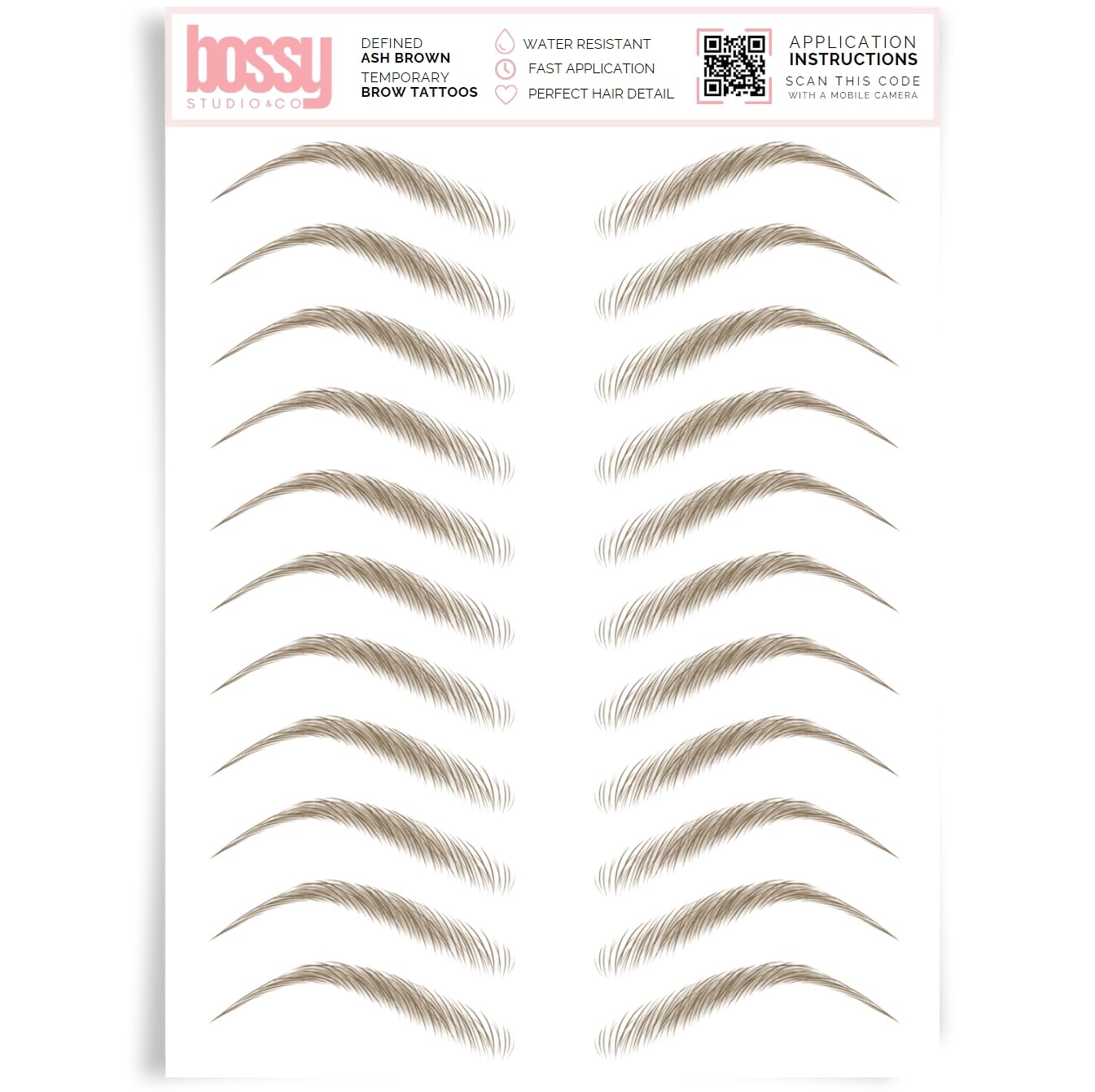 Amazon.com : Brows by Bossy Studio & Co Temporary Eyebrow Tattoos ...