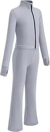 Amazon.com: ZYXWVU Stylish Girls 2-Piece Tracksuit Set - Light Gray ...