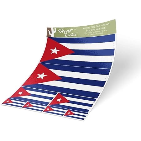 Amazon.com - Cuba Country Flag Sticker Decal 1 Inch Rectangle Sheets 50 ...