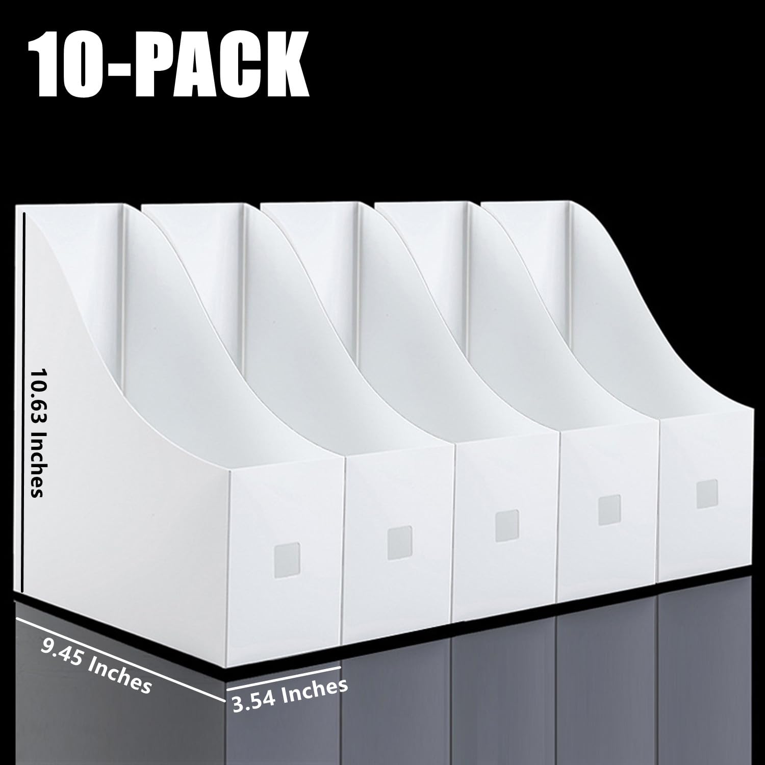 Snapklik.com : 10 Pack Plastic Magazine File Holder, White Magazine ...