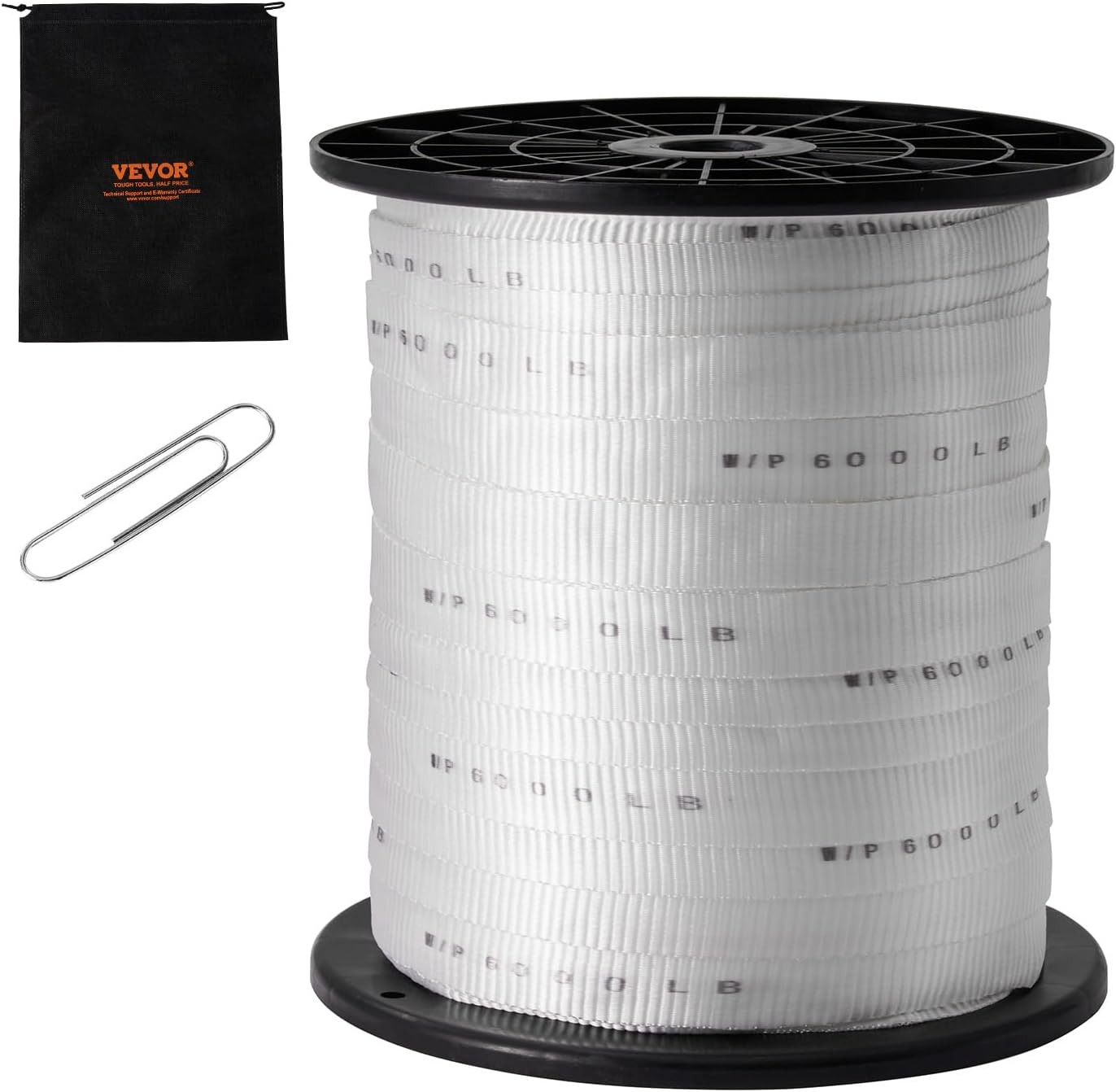 VEVOR Polyester Pull Tape, 6000 lbf Tensile Capacity Polyester Webbing ...