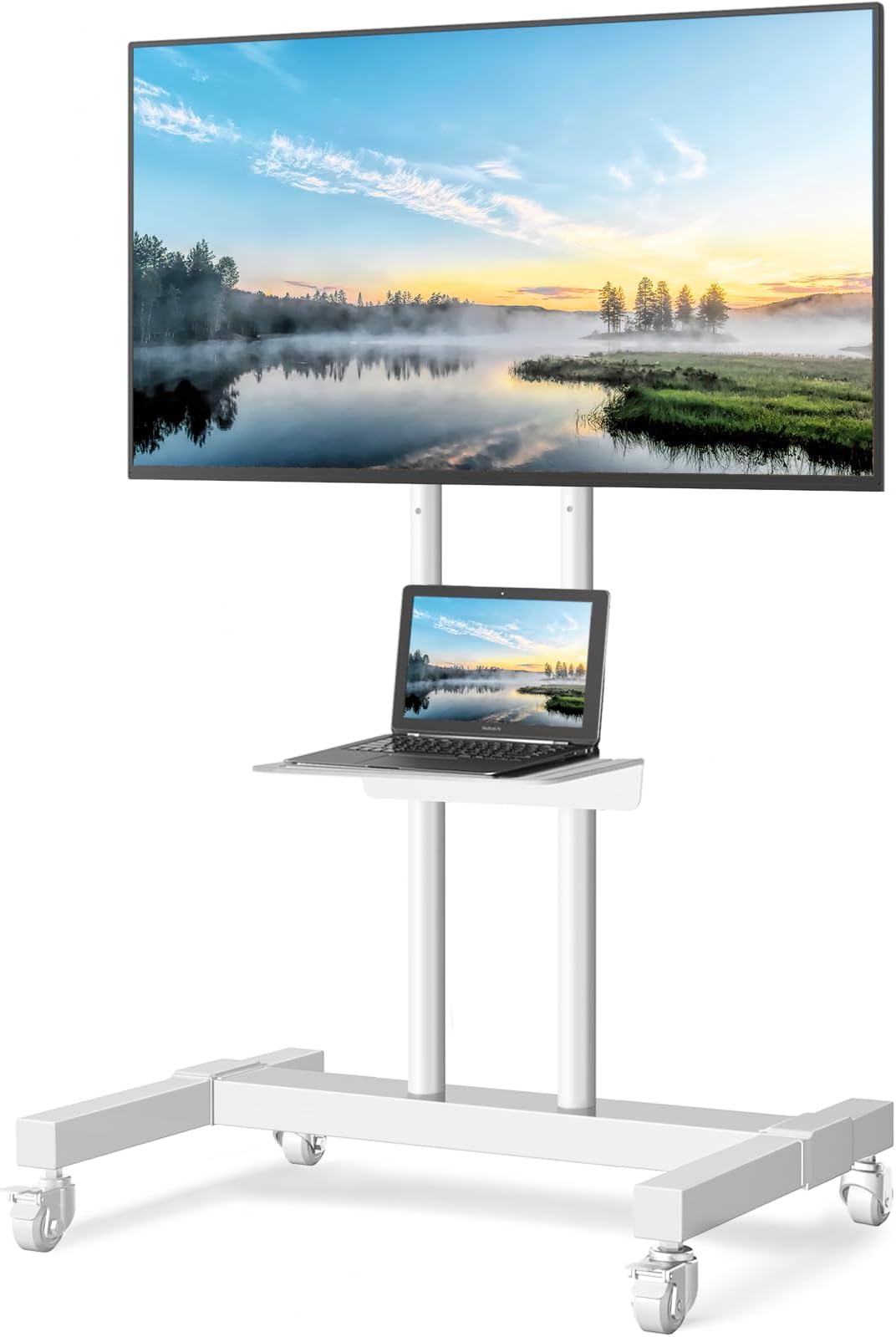 Amazon.com: TVON Upgraded Mobile TV Stand on Wheels for 32-80 inch Flat ...