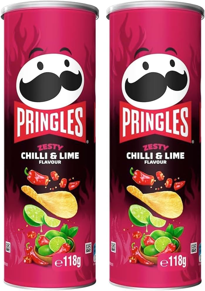 Pringles Zesty Chilli and Lime Potato Chips (118g) (Pack of 2) : Amazon ...