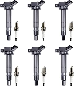 Amazon.com: Set of 6 UF495 Ignition Coils and Spark Plugs Set Compatible with Toyota 2005-2015 ...