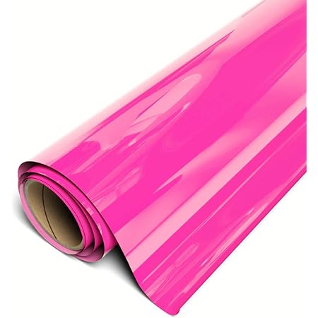 Amazon.com: HTVRONT HTV Vinyl Neon Pink Heat Transfer Vinyl Roll - 12in ...