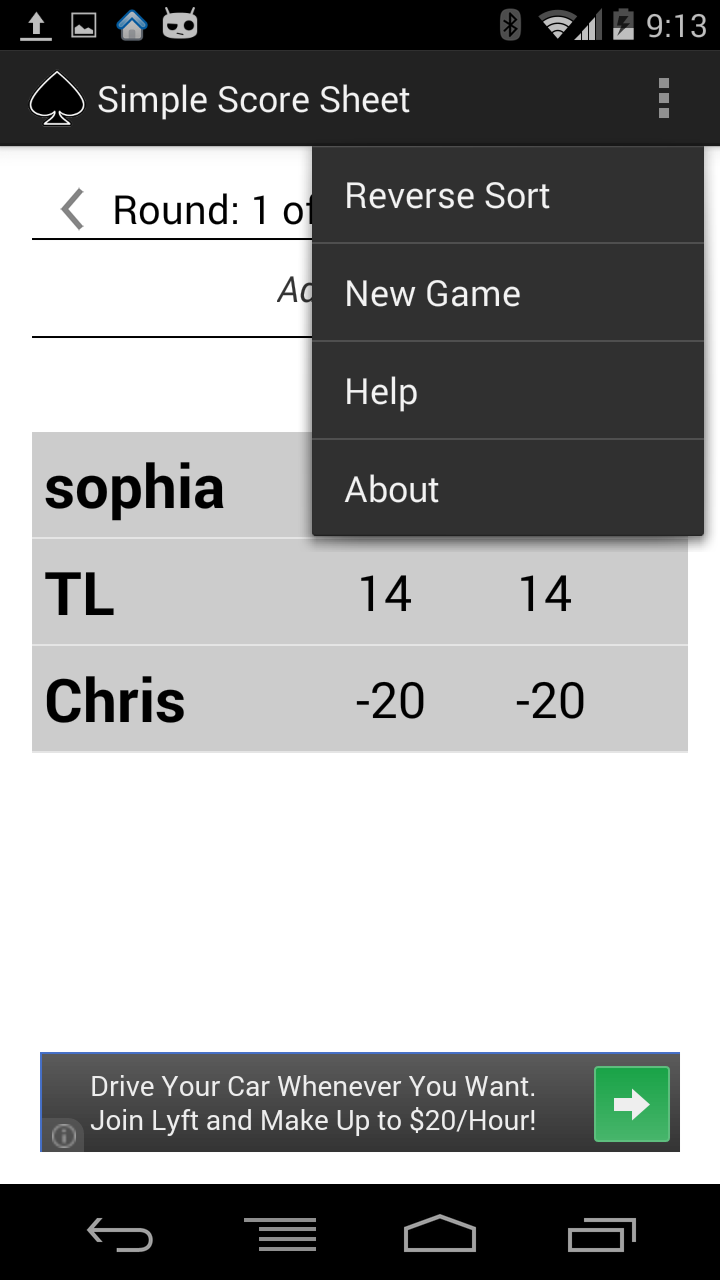 Simple Score Sheet - App on Amazon Appstore