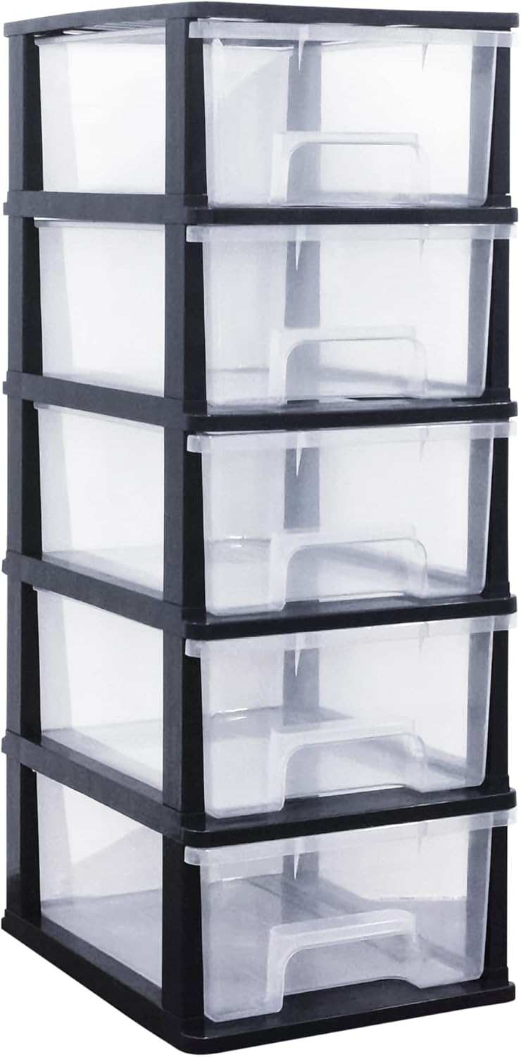 Abbaware Plastic Storage Chest With Wheels, Storage Boxes, Tower, 5 x ...