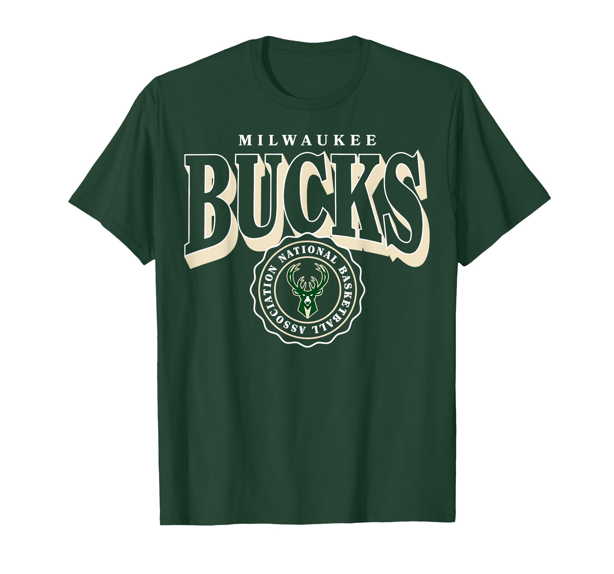 Amazon.com : NBA Milwaukee Bucks Arched Crest T-Shirt : Sports & Outdoors