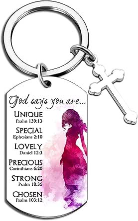 Davrock Catholic Gifts Cross Keychain Christian Gifts for Women Faith ...