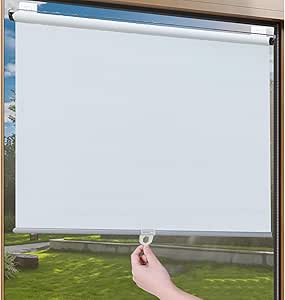 Blackout Roller Shades Window Curtains, Retractable Sunshade Roller Blinds, Window Roll Up ...