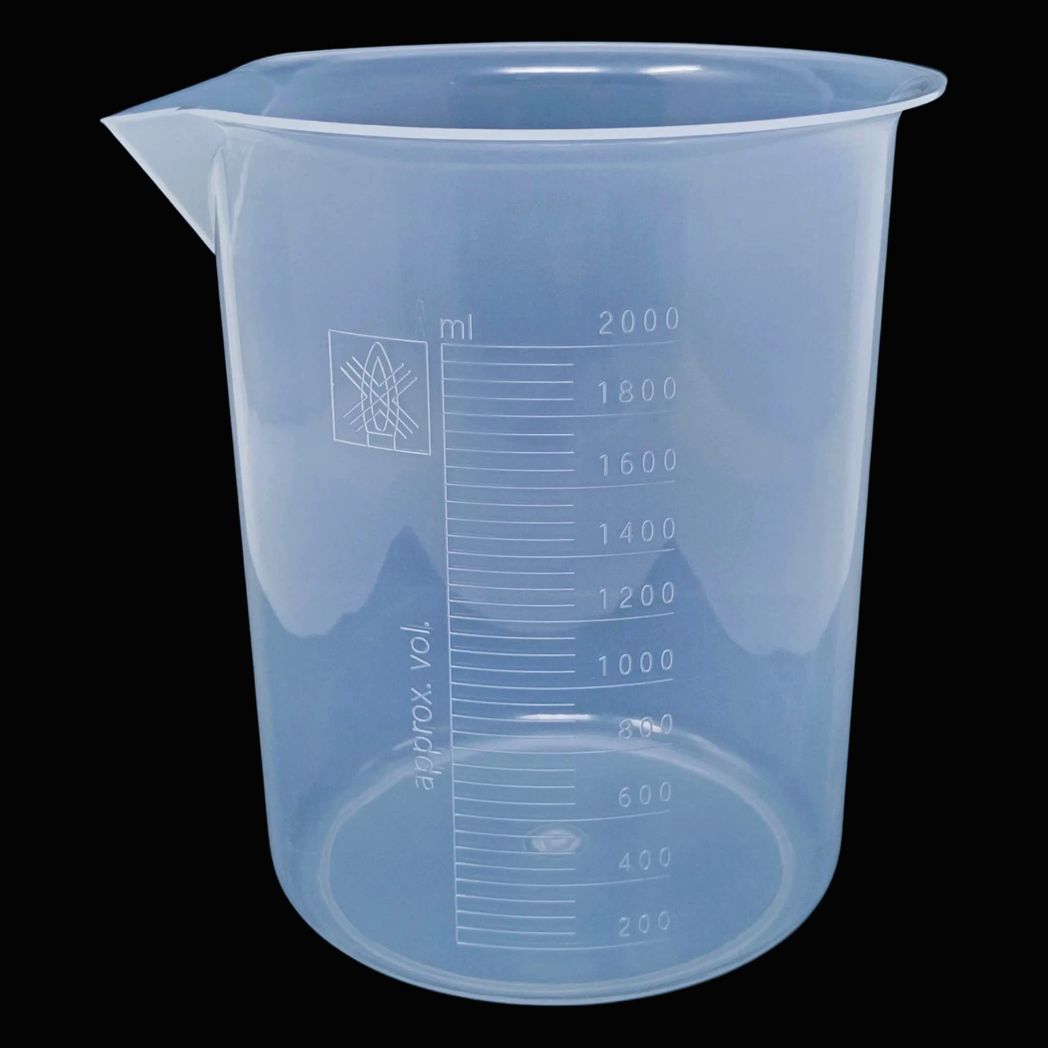 FZN Polypropylene Plastic Measuring Beaker Graduated 2000ml (Pack of 1 ...
