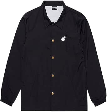 Amazon.com: The Hundreds"Bar Logo" Coaches Jacket (Black) Men's Snap ...