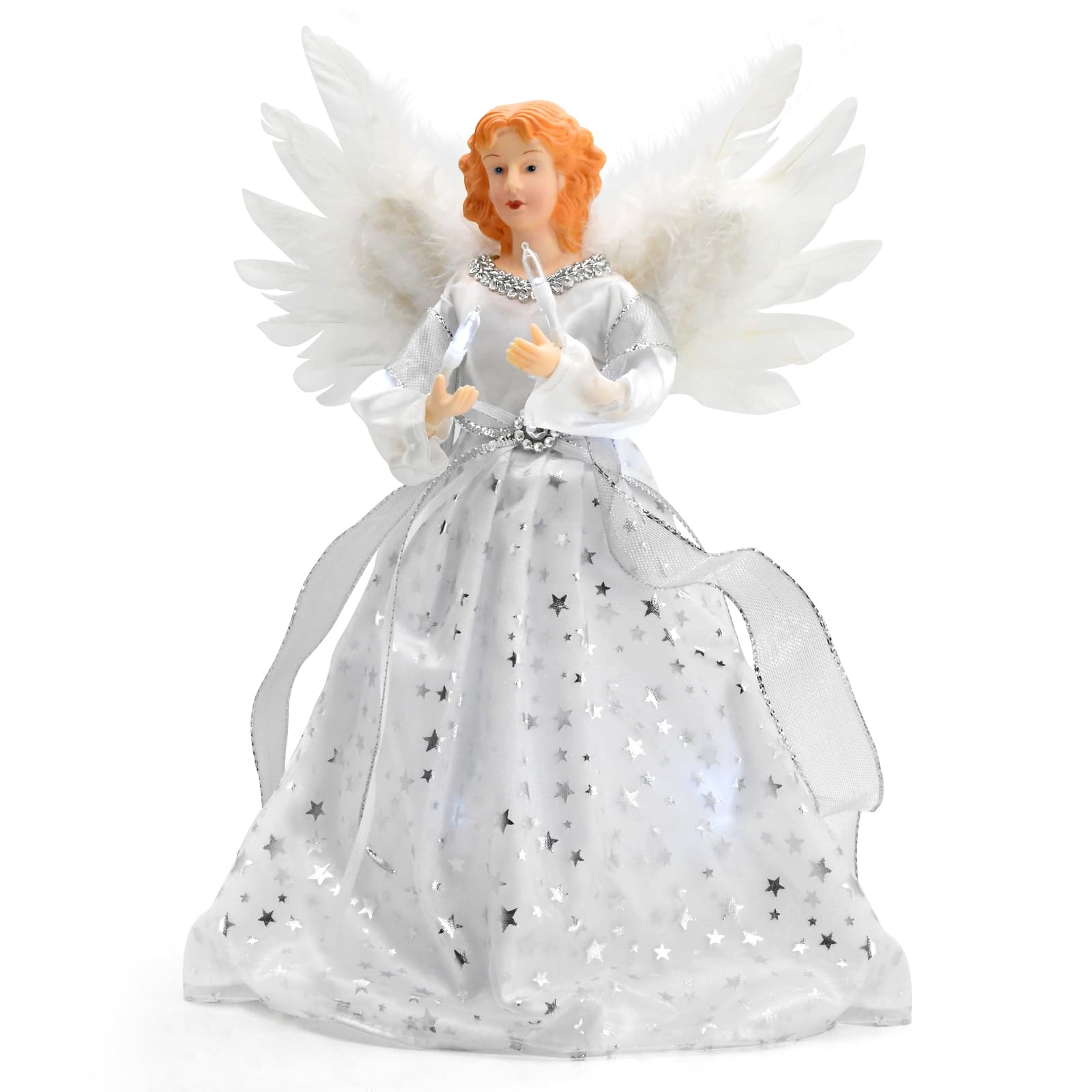 Amazon.com: Christmas Angel Tree Topper Lighted - Angel Tree Top with ...