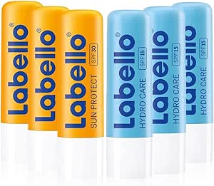 Labello Sun & Aftersun - Kit de cuidado de labios sin aceites minerales ...