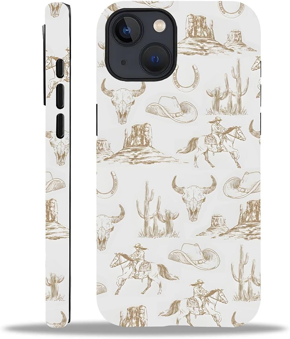 Amazon.com: iPhone 15 Plus Pink Western Boho Rodeo Cowgirl Horse Bull ...