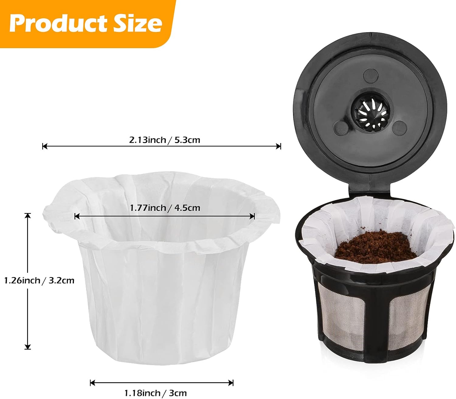 Filtro de papel desechable, 150 filtros de café de papel K Cup ...