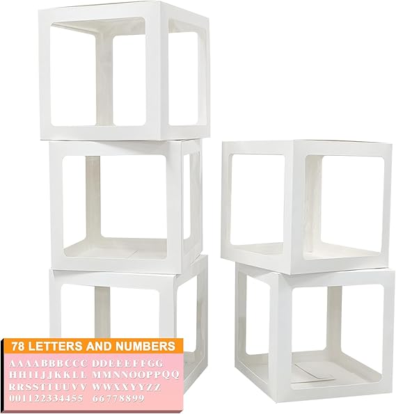 Amazon.com: Thickened 5 PCs White Transparent Balloon Boxes with 78 ...