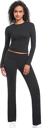 Amazon.com: LUXURY-VITA Spring Lounge Sets for Women 2 Piece Long ...