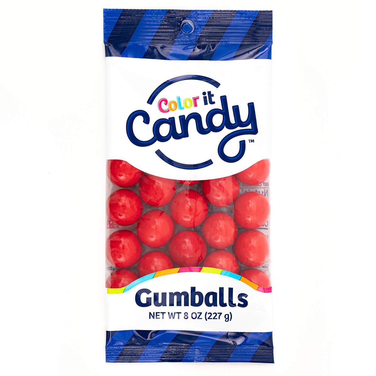 Amazon.com : Color It Candy Red 1 inch Gumballs 8 Ounce Peg Bag ...