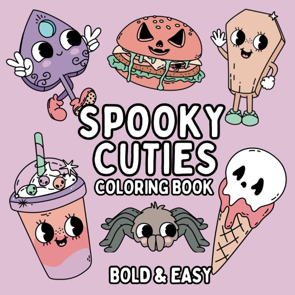 Amazon.com: Spooky Cuties Bold & Easy Coloring Book: 52 Big & Simple ...