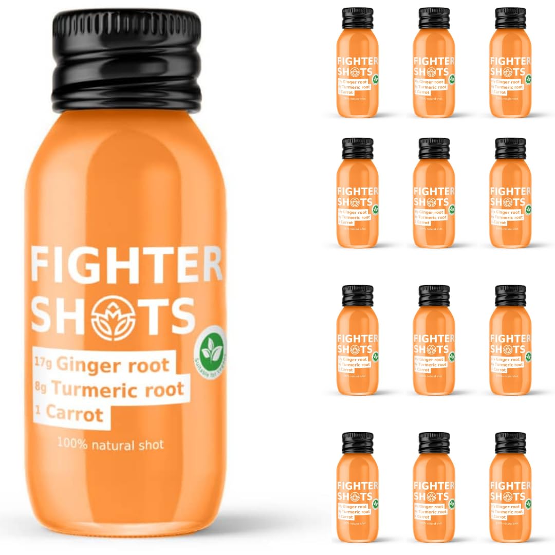 Fighter Shots Ginger + Turmeric + Carrot (12x60ml) | Fresh & Fiery ...