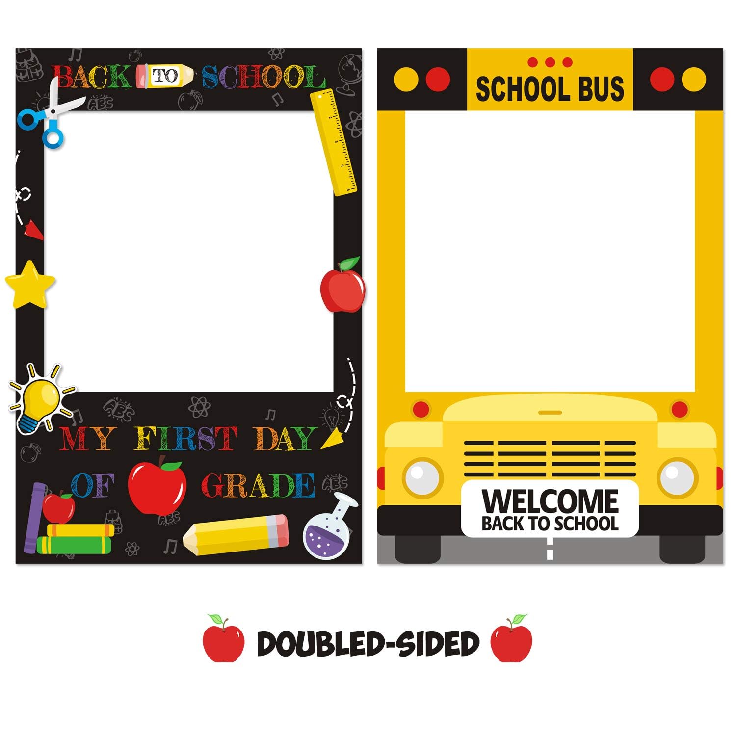 Buy Back to School Photo Booth Frame Welcome First Day of School Selfie ...
