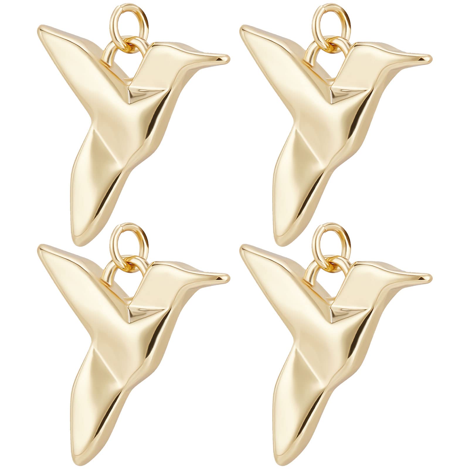 Amazon.com: Beebeecraft 6Pcs/Box Hummingbird Charms 18K Gold Plated ...