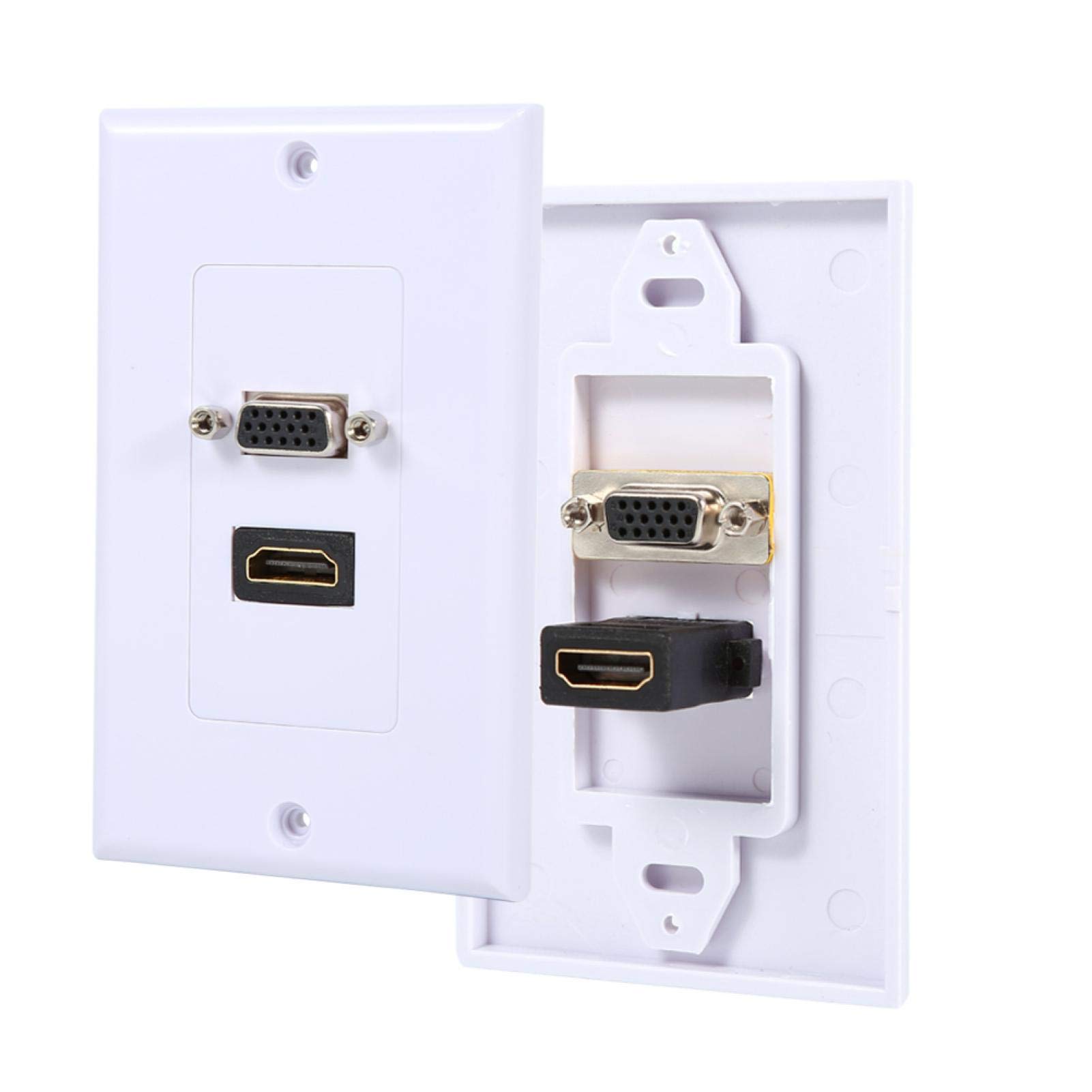 Vga Wall Plate VGA, 3.5mm, Composite RCA Feed Thru Wall Plate