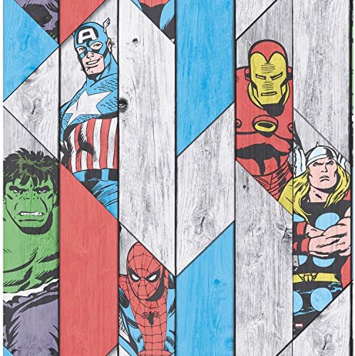 Marvel Wood Panel Thor Spiderman Hulk Captain America Wallpaper ...
