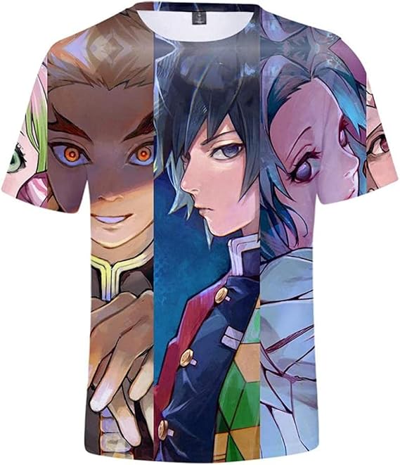 LBKKBL Herren S Demon Slayer T-Shirt 3D-gedrucktes Anime-Sweatshirt ...
