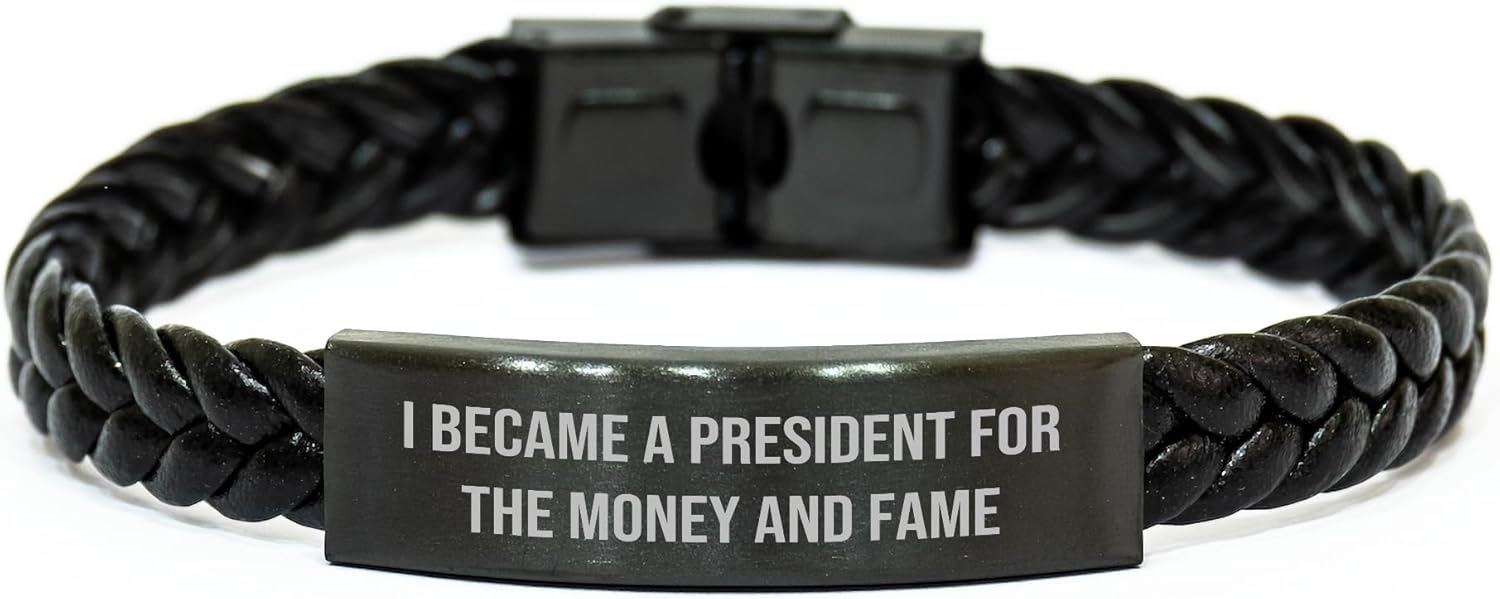 Amazon.com: President Gifts For Men - Interlaced Leather Bracelet Quote ...