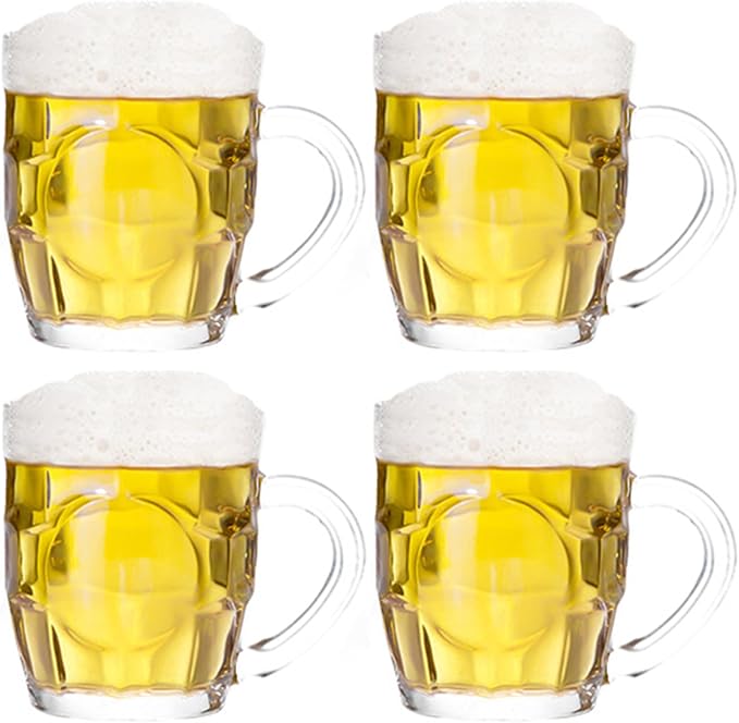 Amazon.com | TUSAPAM Dimple Stein Beer Mug Set, 10 oz Beer Glasses with ...