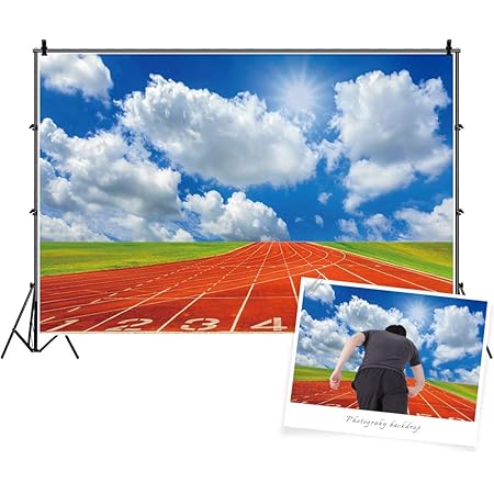 Amazon.com : Laeacco 8x8ft Dusk Running Track Backdrop Vinyl ...