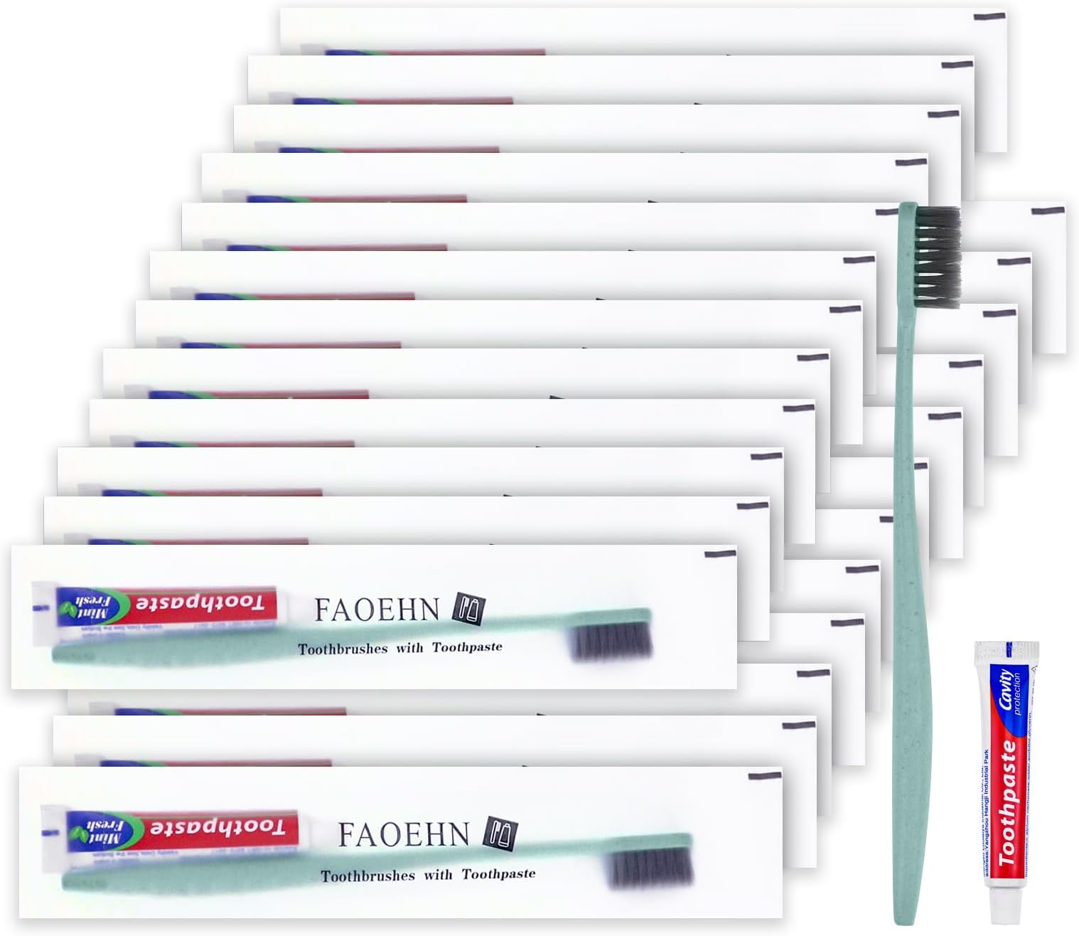 Amazon.com : FAOEHN Disposable Toothbrushes with Toothpaste Pack of 30 ...