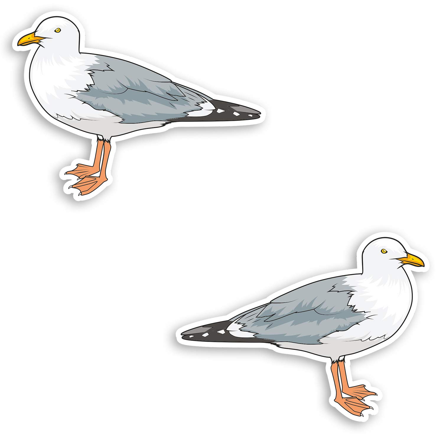 2 x 10cm Seagull Bird Vinyl Stickers - Gull Seaside Laptop Sticker ...