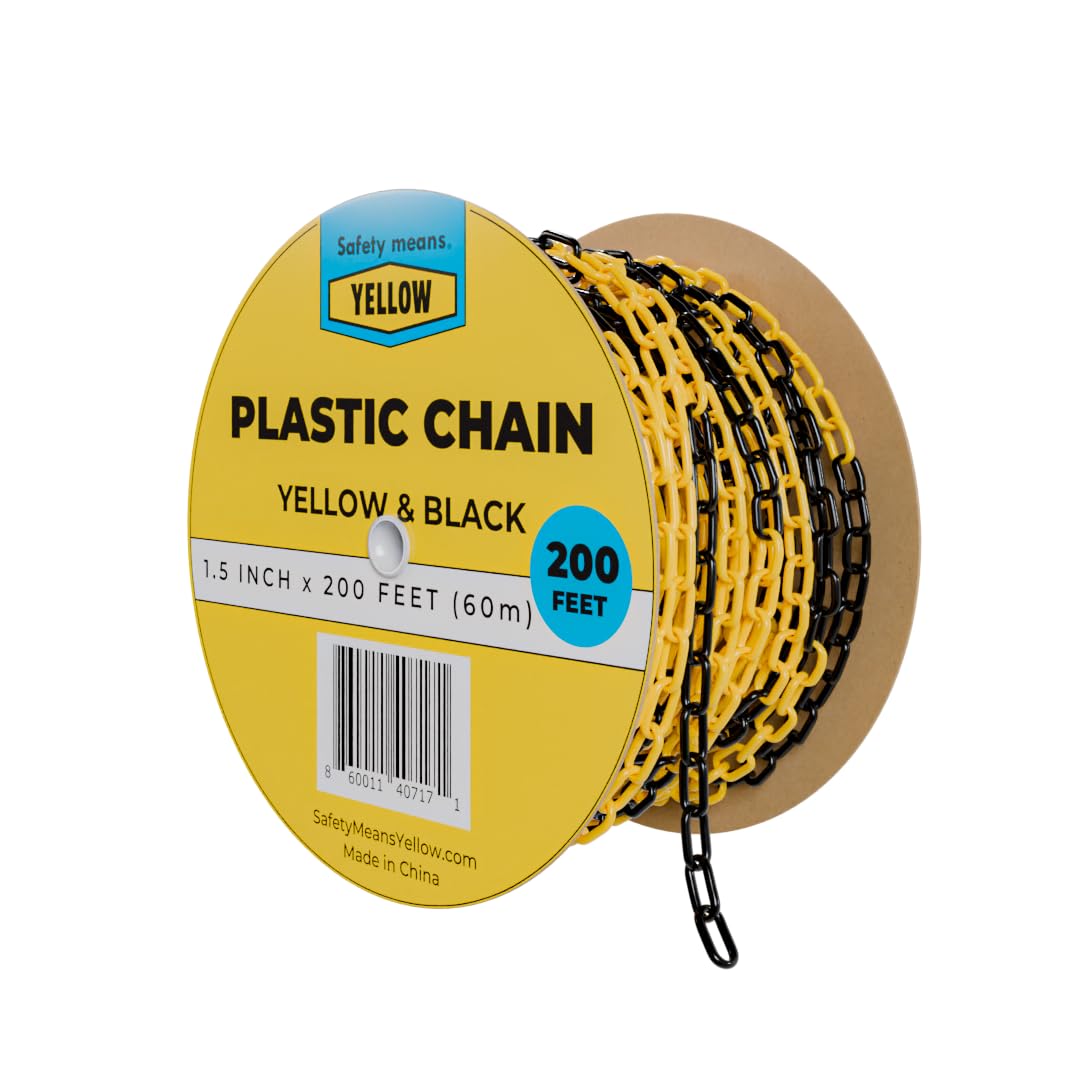 Amazon.com: Yellow Safety®, Yellow & Black Plastic Chain, 200ft/60m : Baby