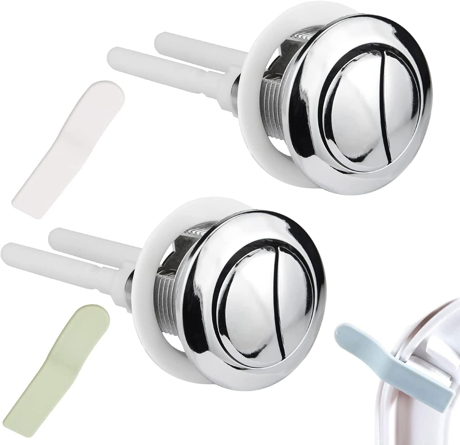 acdokuk 4 PCS Toilet Flush Button Kit, 2 Pack Flushing Dual Rod Push ...