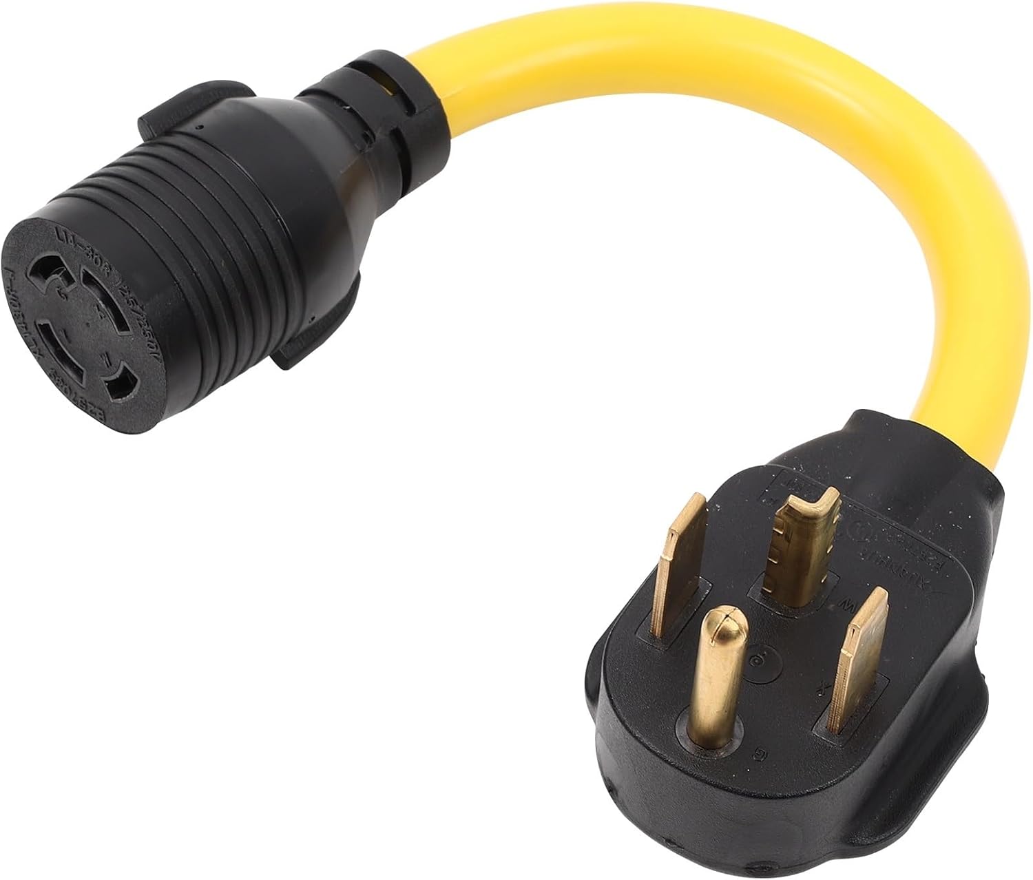 ONETAK NEMA 14-30P to L14-30R 120V/240V 30 Amp 4 Prong Male Plug to ...